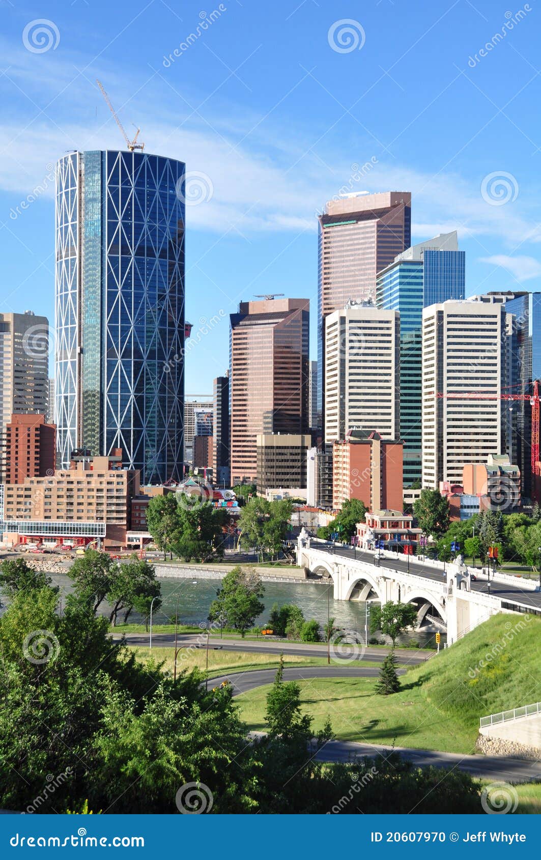 Calgary Skyline stock photo. Image of construction, corporation - 20607970
