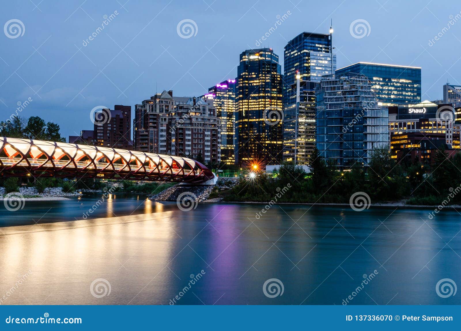 Calgary Skyline and Bow River Editorial Image - Image of canada, water ...