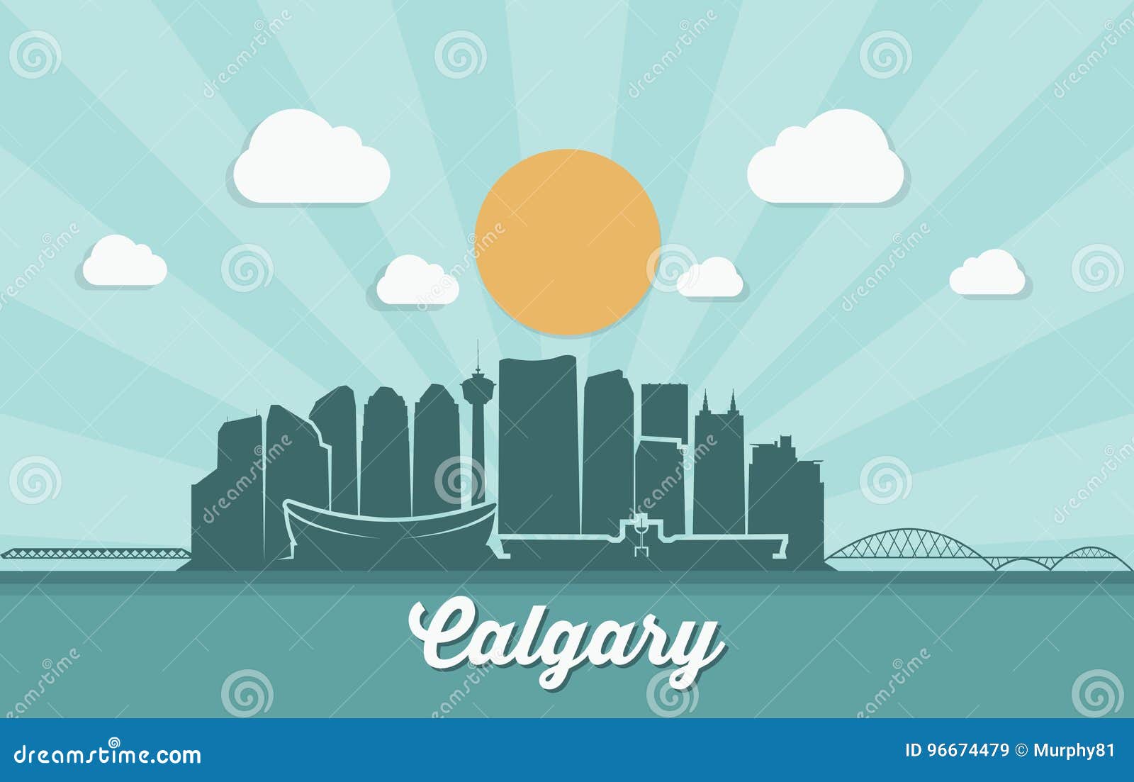 Calgary Skyline - Canada - Vector Illustration Stock Vector ...