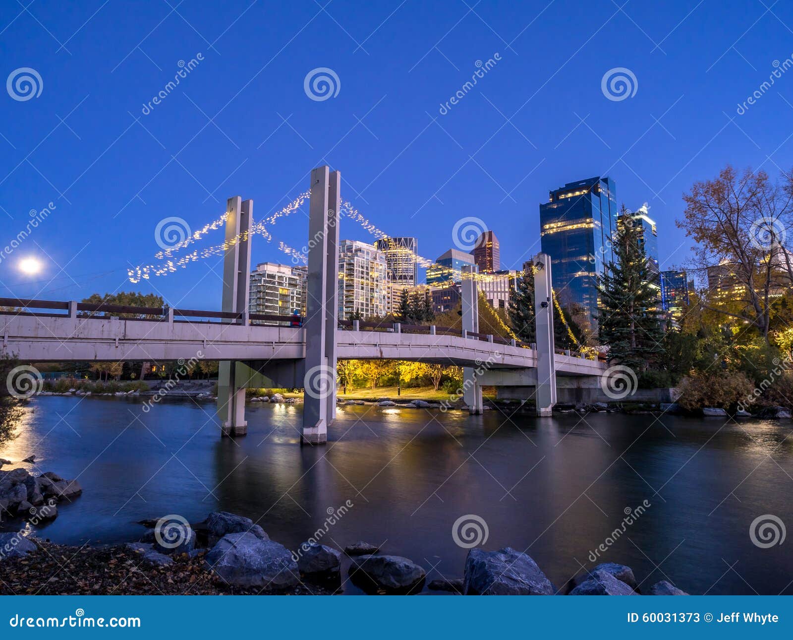 Calgary skyline at night stock image. Image of pedestrian - 60031373