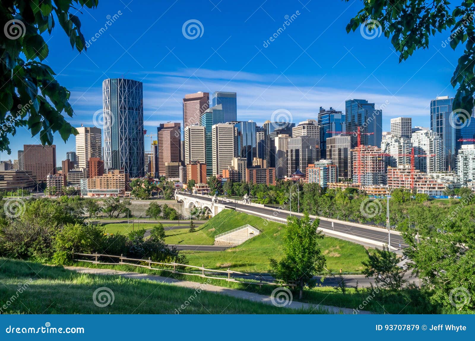 Calgary skyline stock image. Image of exterior, skyscraper - 93707879