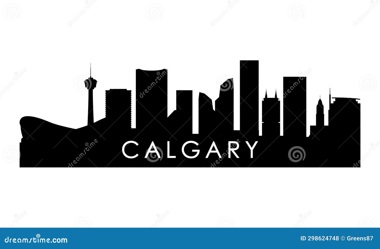 Calgary Skyline Silhouette. Stock Vector - Illustration of background ...