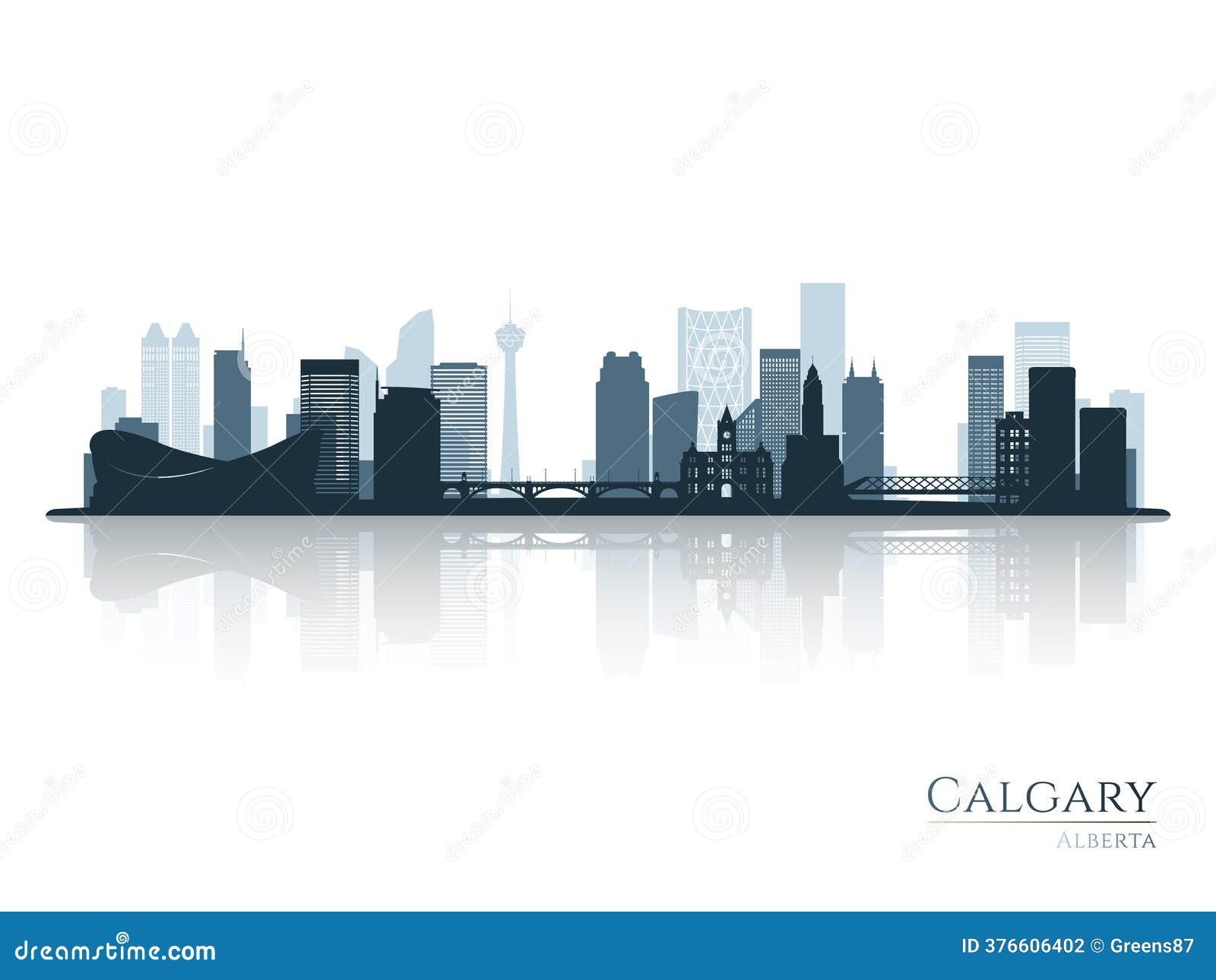 Calgary Skyline Silhouette Design City Vector Art | CartoonDealer.com ...
