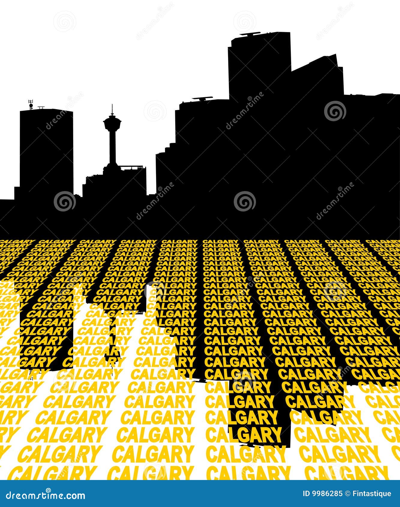 Calgary Skyline Silhouette Design City Vector Art | CartoonDealer.com ...