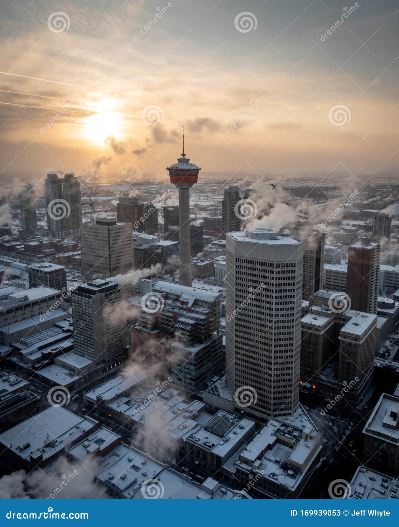 Calgary skyline in winter stock image. Image of alberta - 169939053