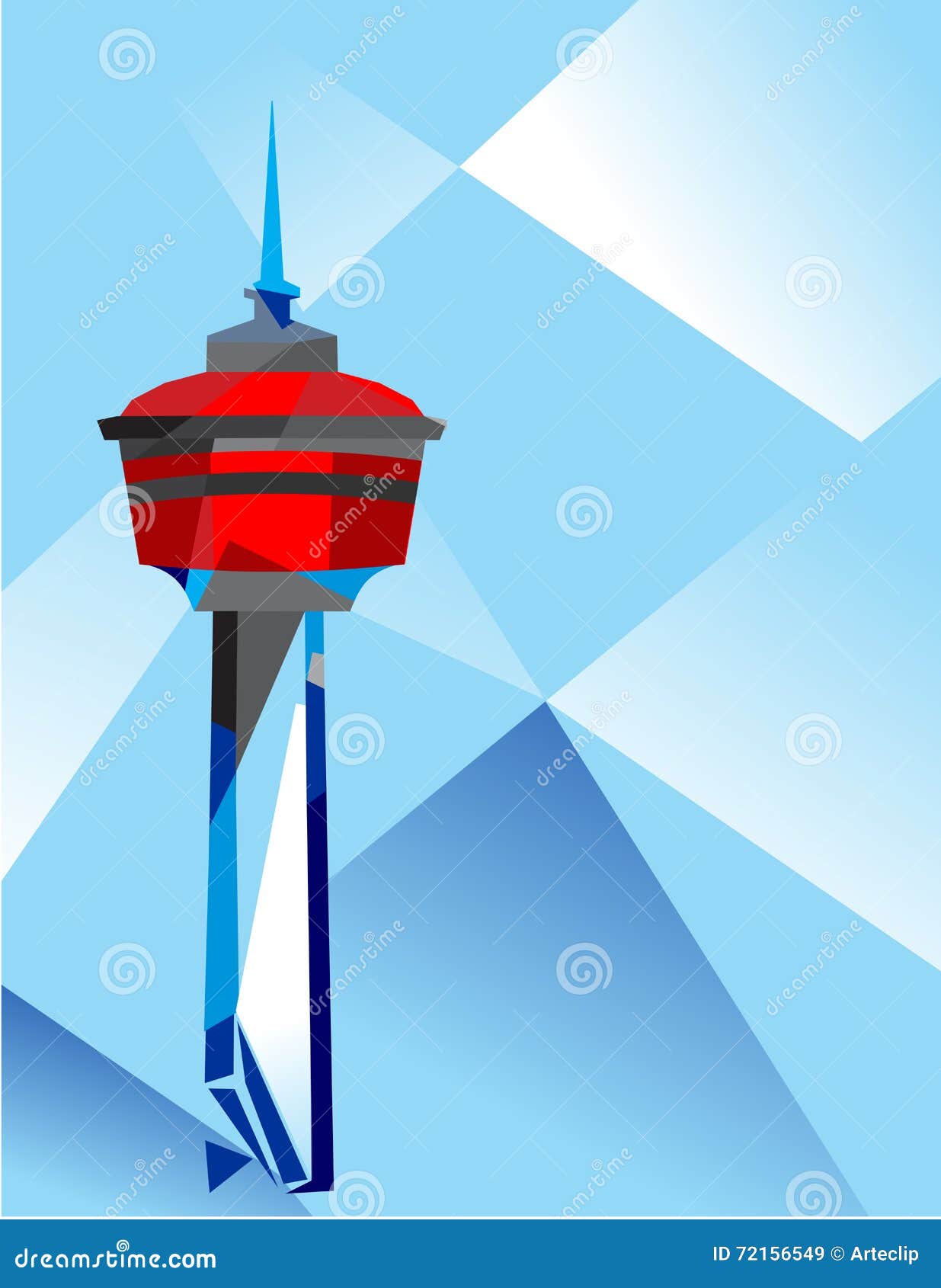 Calgary Tower Vector stock illustration. Illustration of district ...