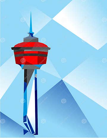 Calgary Tower Vector stock illustration. Illustration of district ...