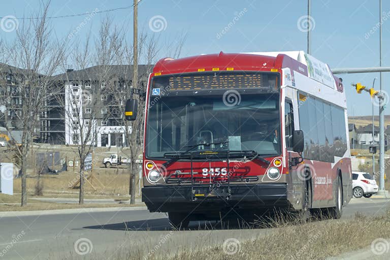 A Calgary Transit Bus on the Route during Spring Editorial Stock Image ...