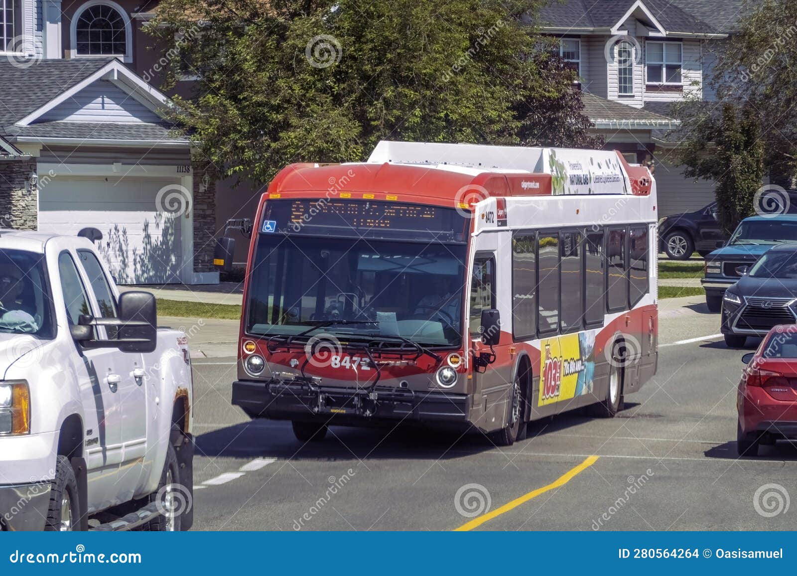 A Calgary Transit Bus on the Route during Spring Editorial Stock Image - Image of vehicle ...