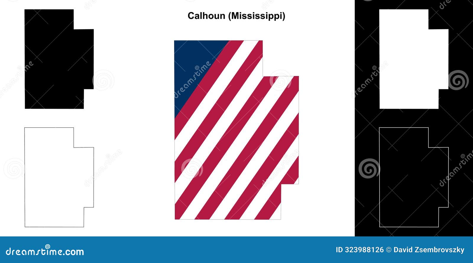 Map Of Calhoun In Mississippi Cartoon Vector | CartoonDealer.com #186945435