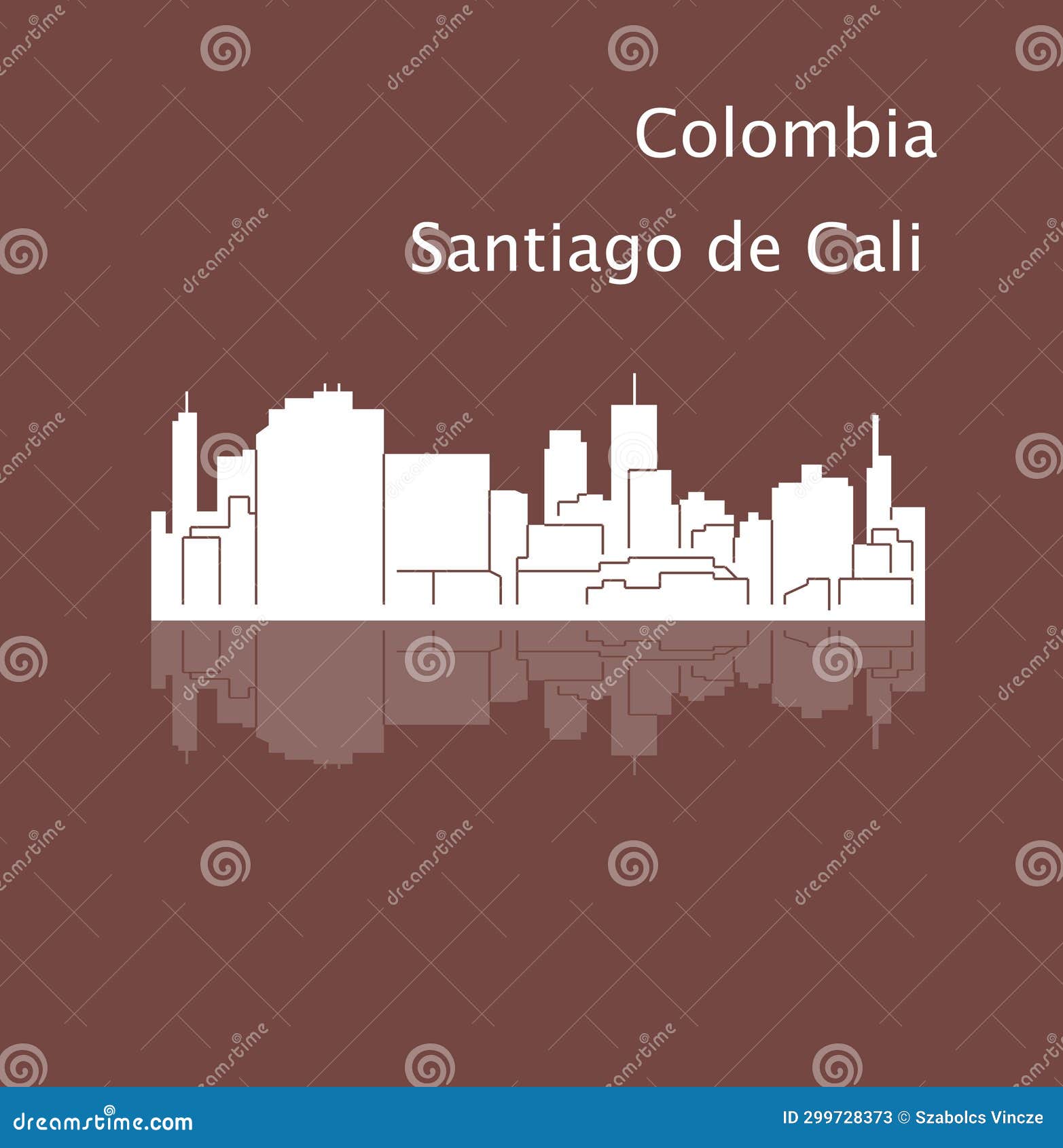 Cali, Colombia City Silhouette Cartoon Vector | CartoonDealer.com ...