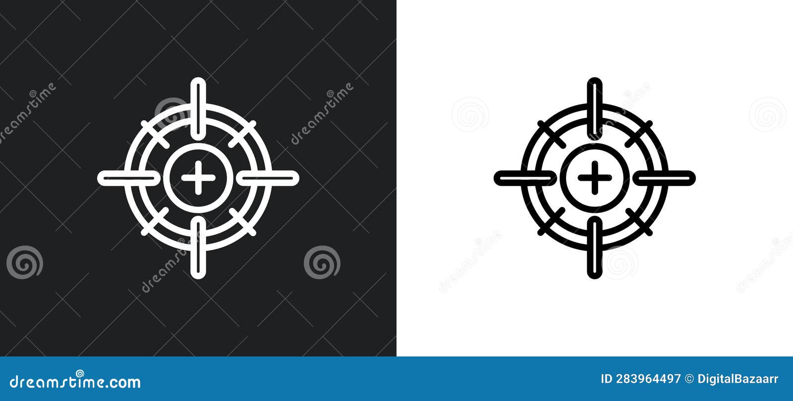 Calibrate Outline Icon in White and Black Colors. Calibrate Flat Vector ...