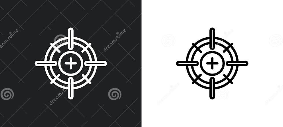 Calibrate Outline Icon in White and Black Colors. Calibrate Flat Vector ...