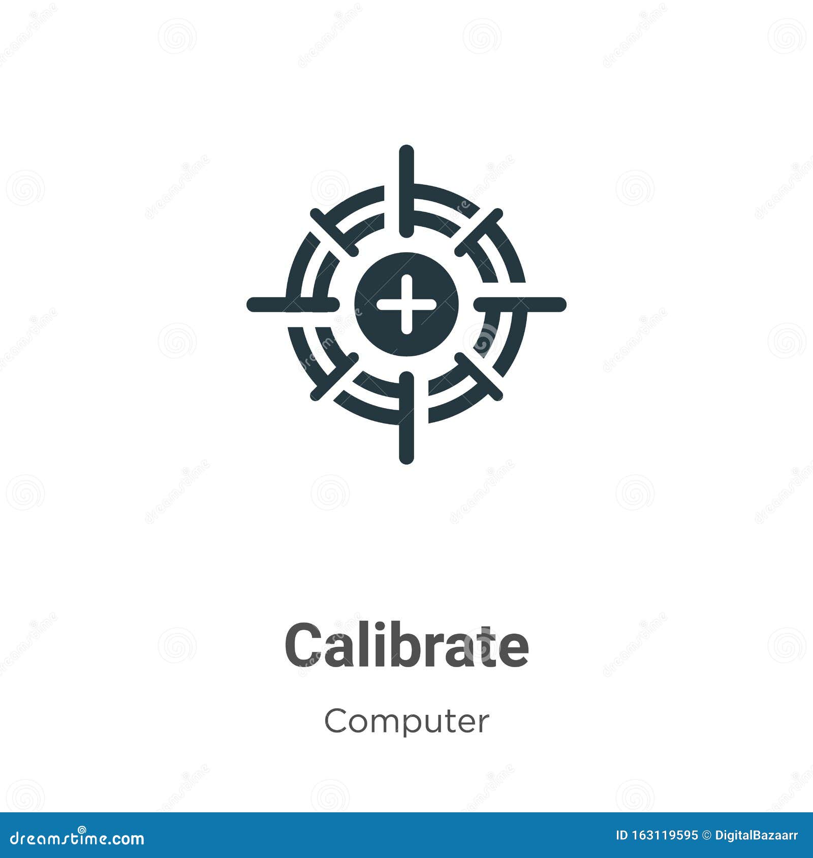 Calibrate Vector Icon on White Background. Flat Vector Calibrate Icon ...