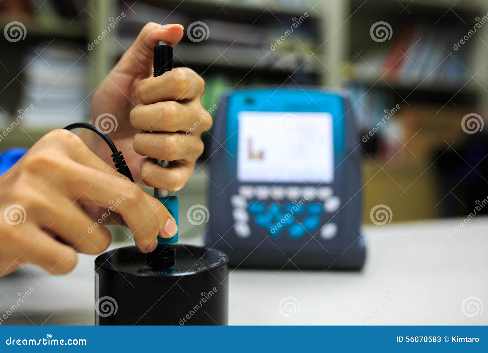Calibration Digital Hardness Tester with Standard Block Stock Image ...