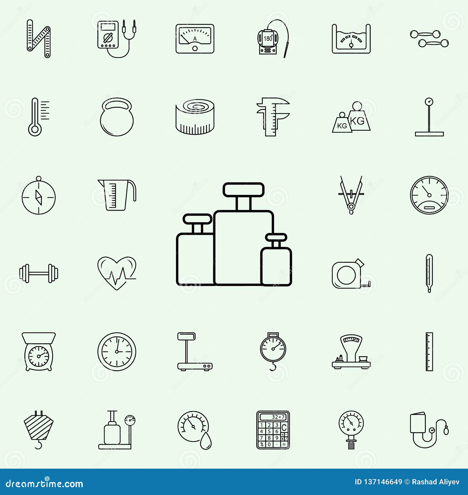 Calibration Weights Icon. Measuring Instruments Icons Universal Set for ...