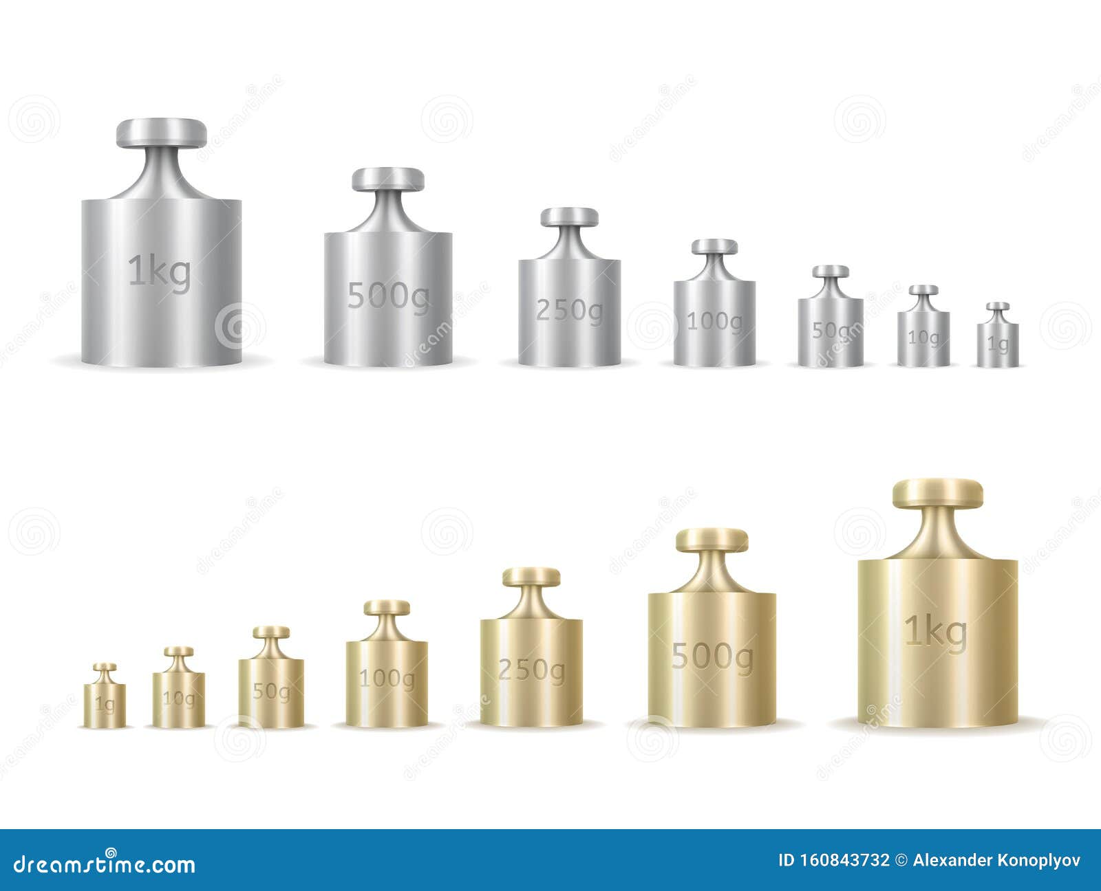 Calibration Weights Realistic Isolated Vector Illustrations Set Stock ...