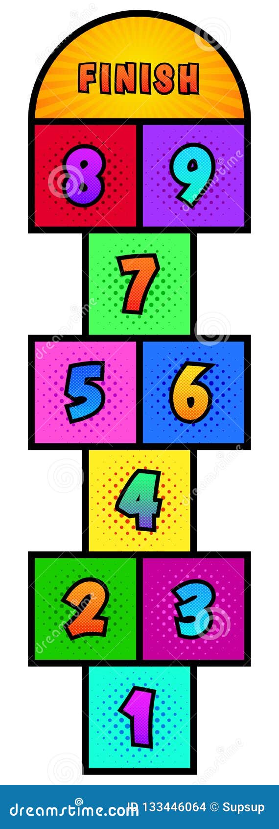 Calibre De Bande Dessinée De Jeu De Marelle Illustration de Vecteur ...