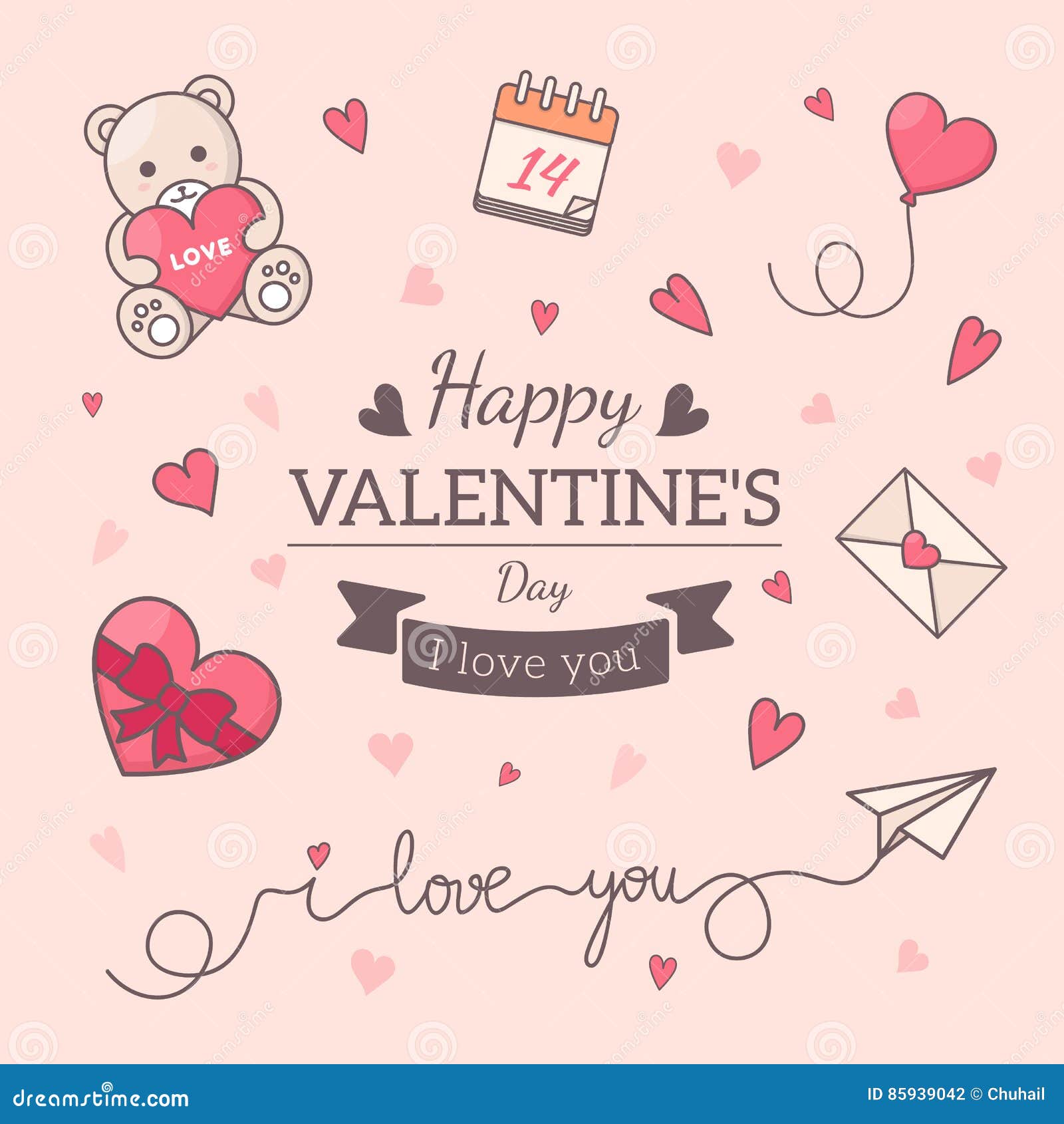 Calibre De Carte De Valentines De St Illustration de Vecteur ...