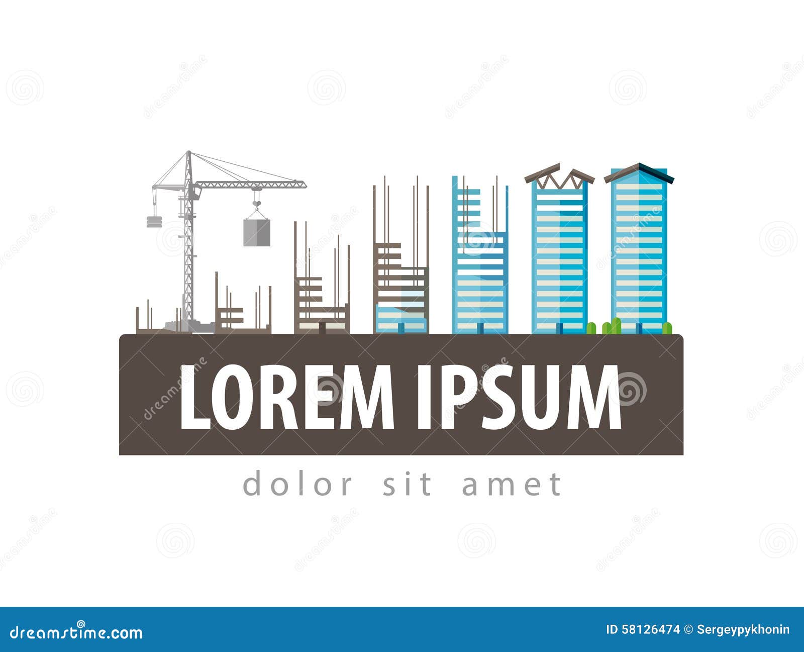 Calibre De Conception De Logo De Vecteur De Chantier De Construction ...