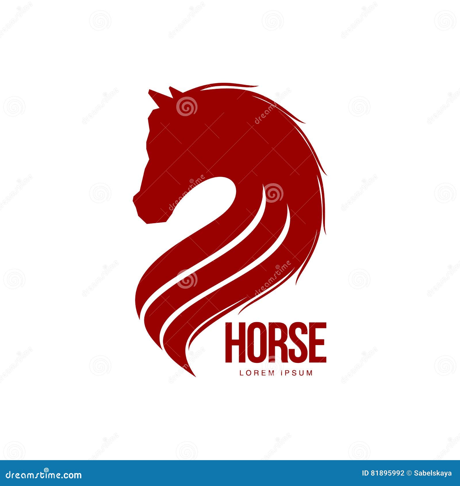 Calibre Graphique De Logo De Profil De Tête De Cheval Illustration de ...