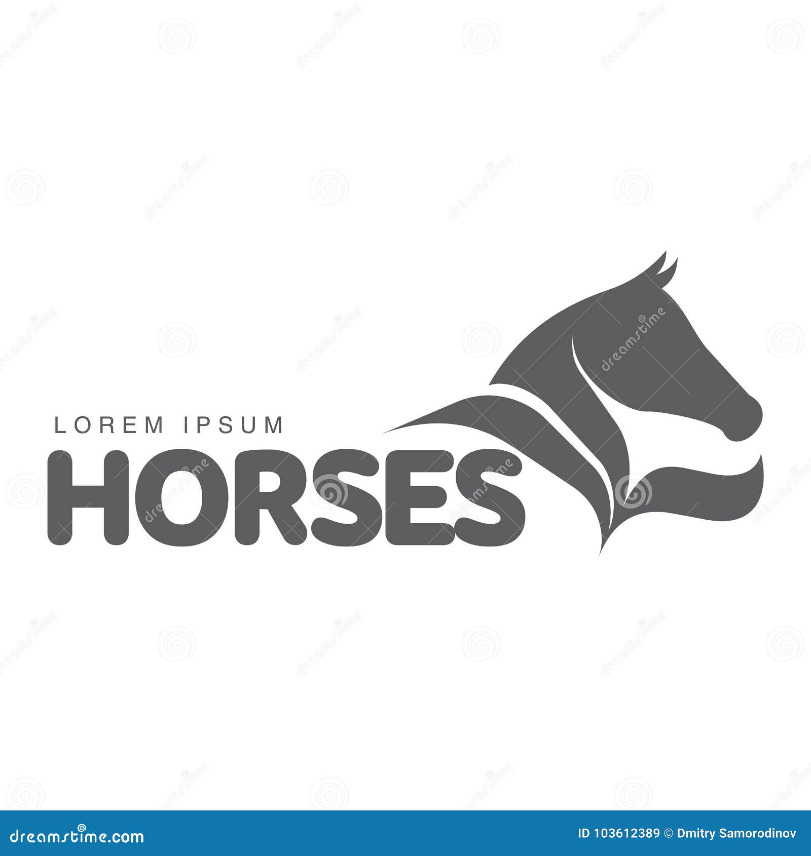 Calibre Graphique De Logo De Profil De Cheval Illustration Stock ...