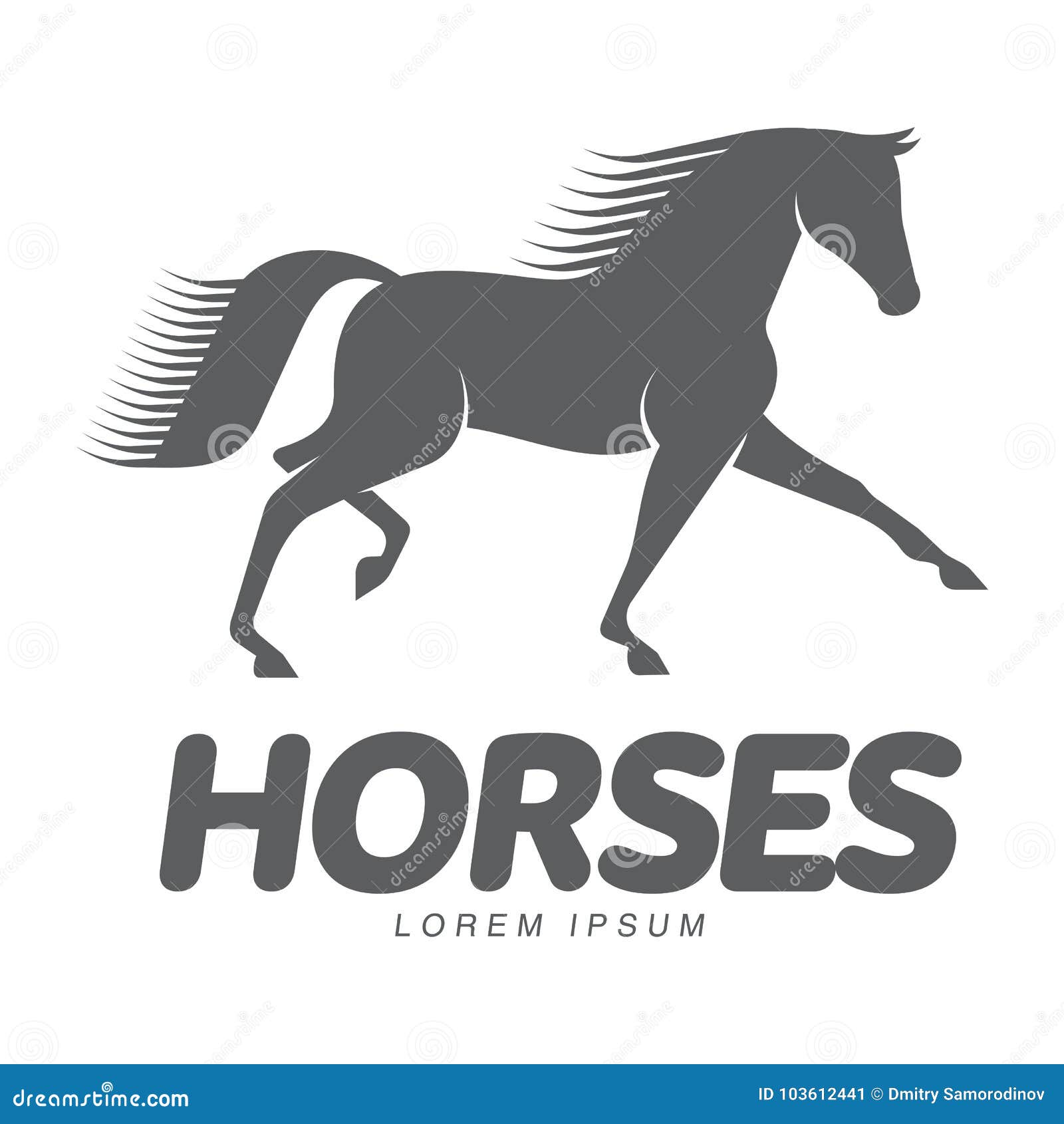 Calibre Graphique De Logo De Profil De Cheval Illustration Stock ...