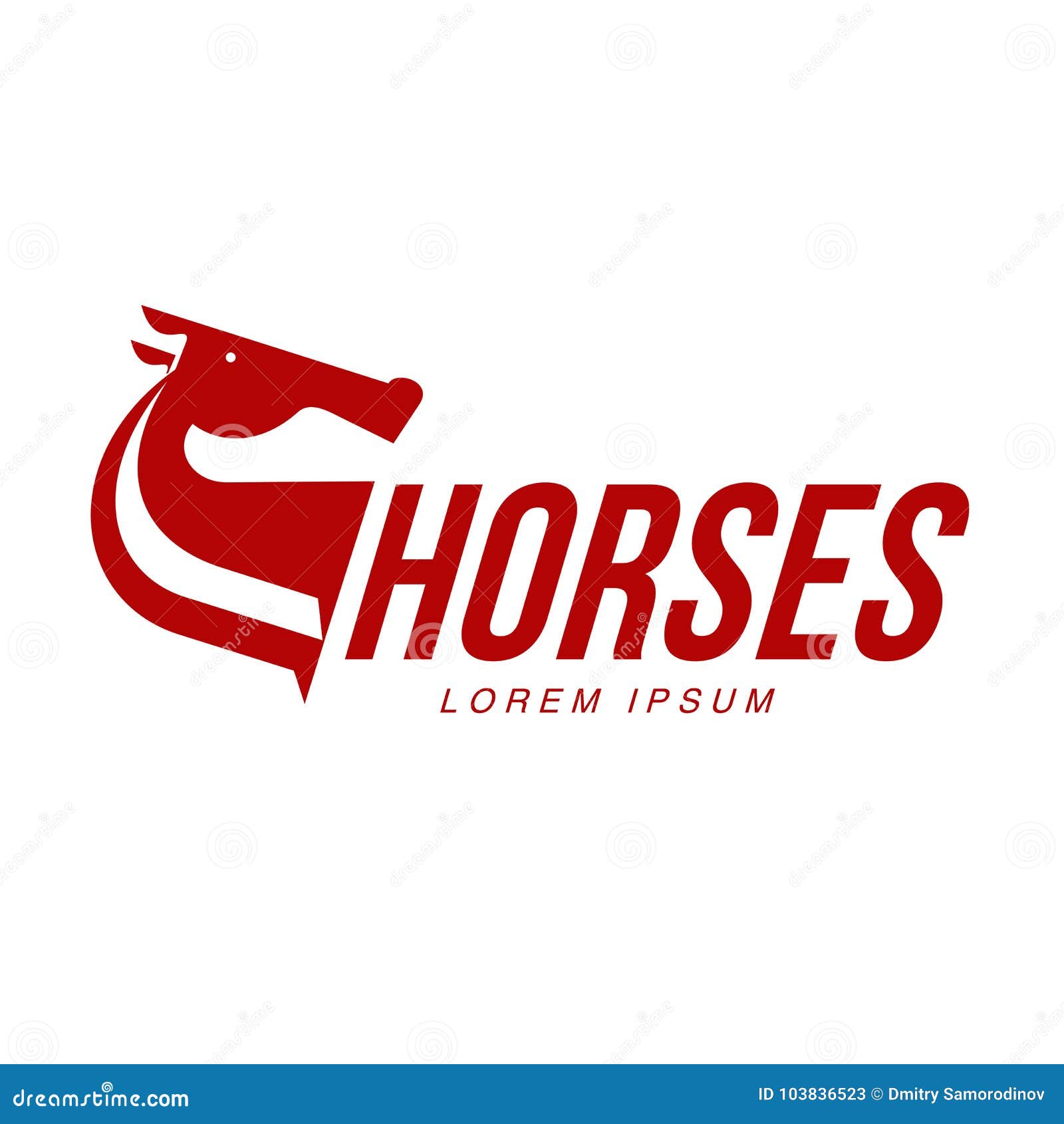 Calibre Graphique De Logo De Profil De Cheval Illustration Stock ...