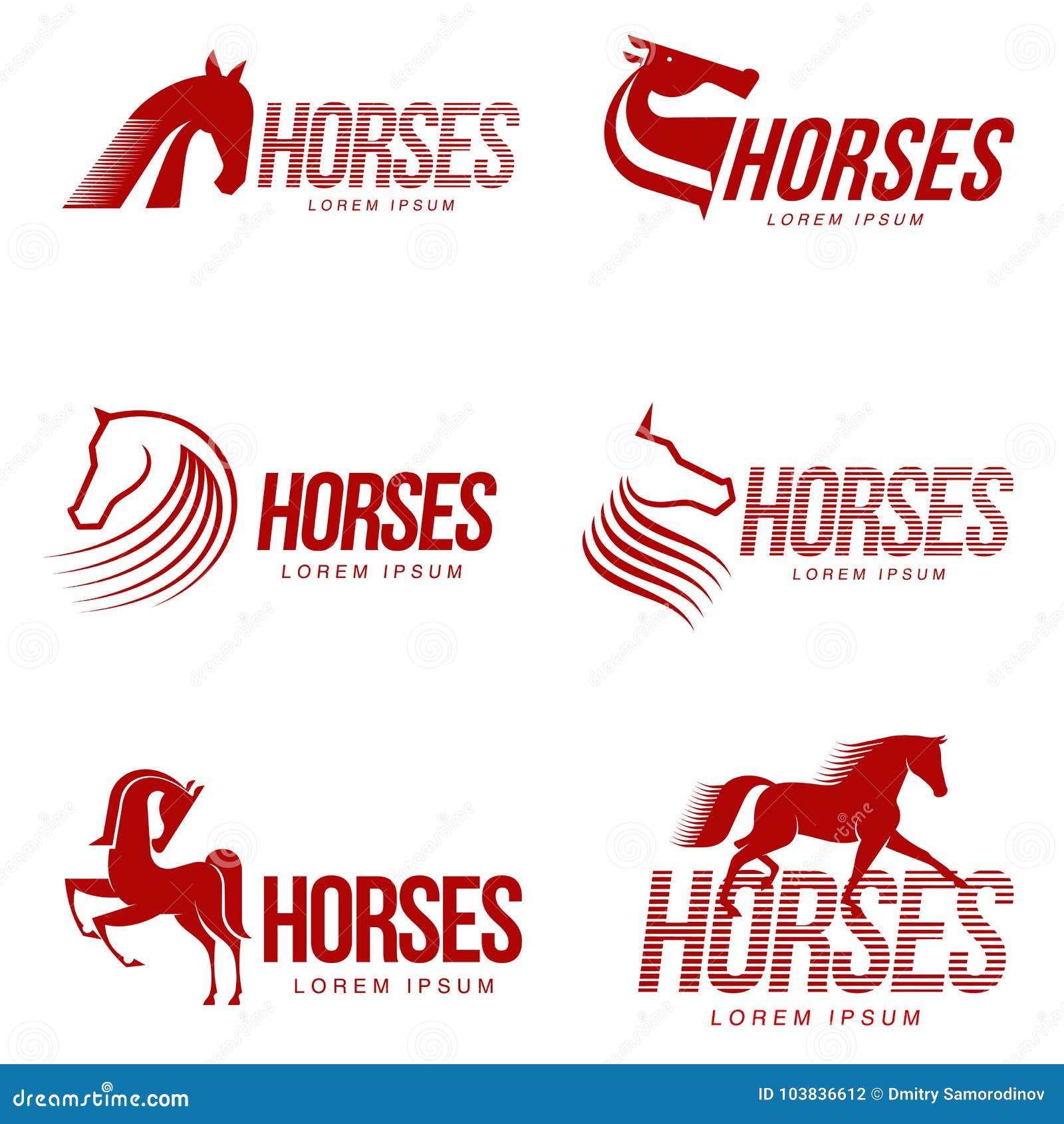 Calibre Graphique De Logo De Profil De Cheval Illustration Stock ...