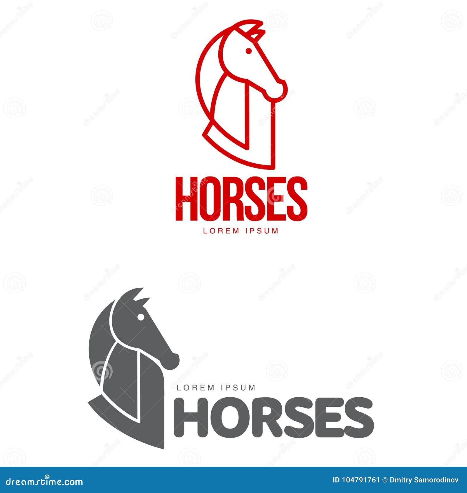 Calibre Graphique De Logo De Profil De Cheval Illustration Stock ...