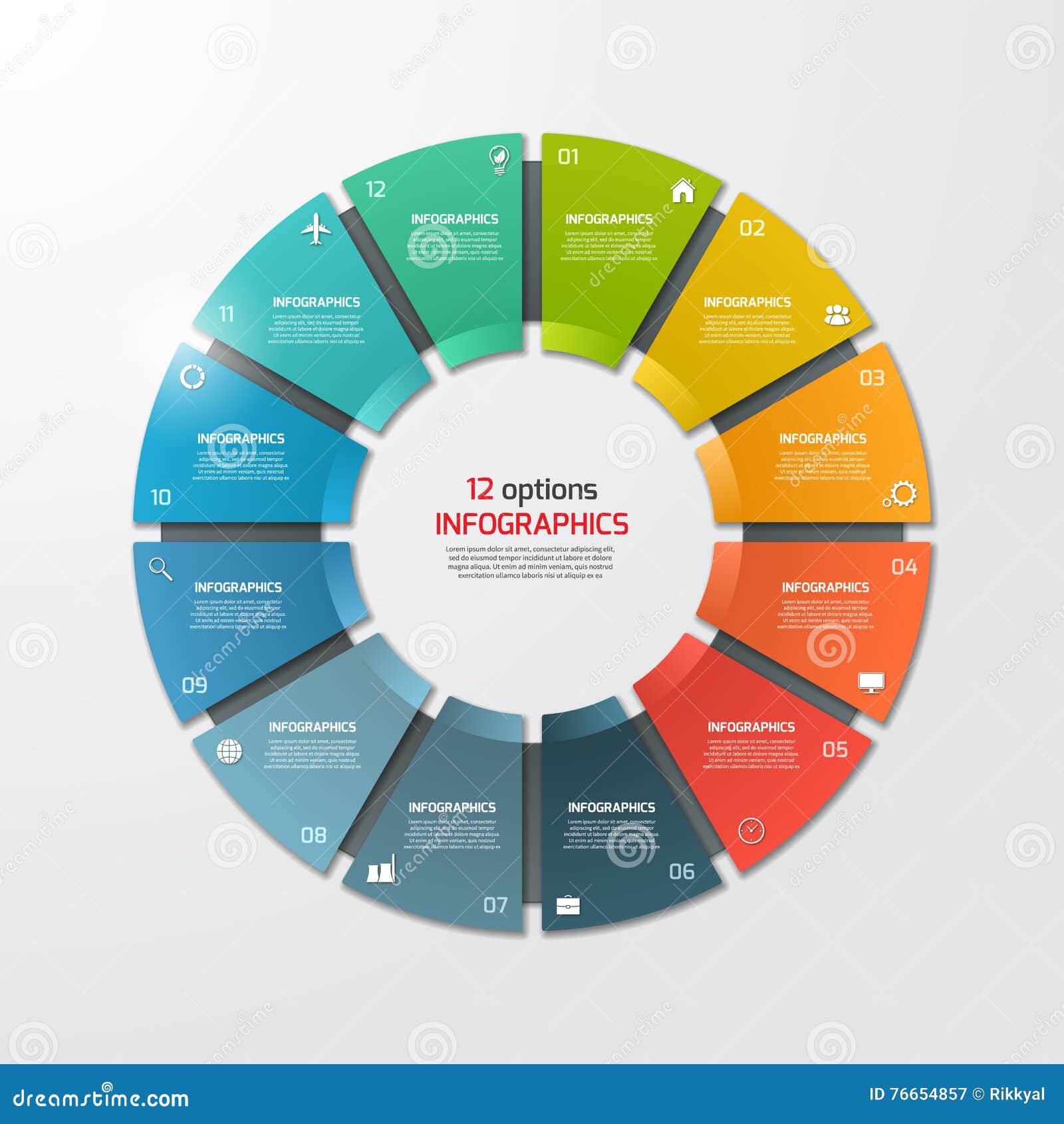 Calibre Infographic De Cercle De Graphique Circulaire Avec 12 Options ...