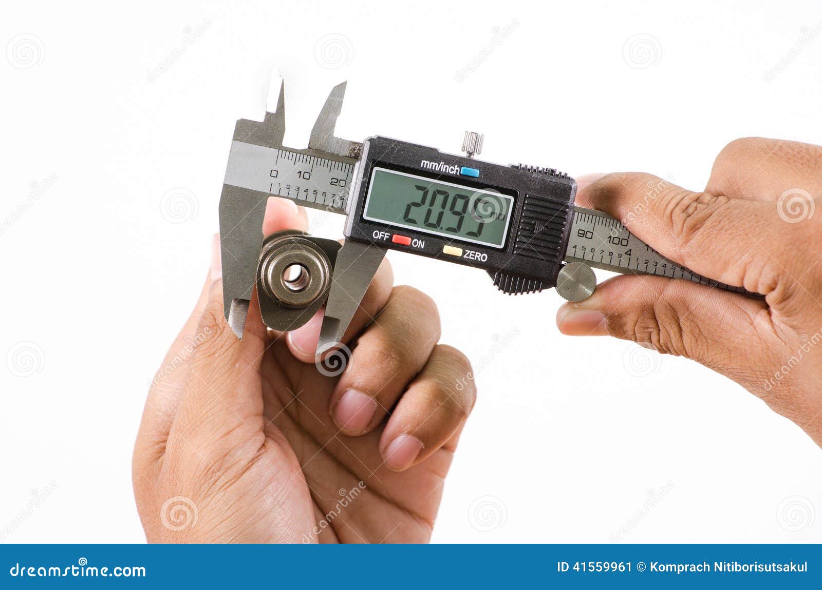 Calibro a Corsoio Di Digital Che Misura La Dimensione Di Immagine Stock ...