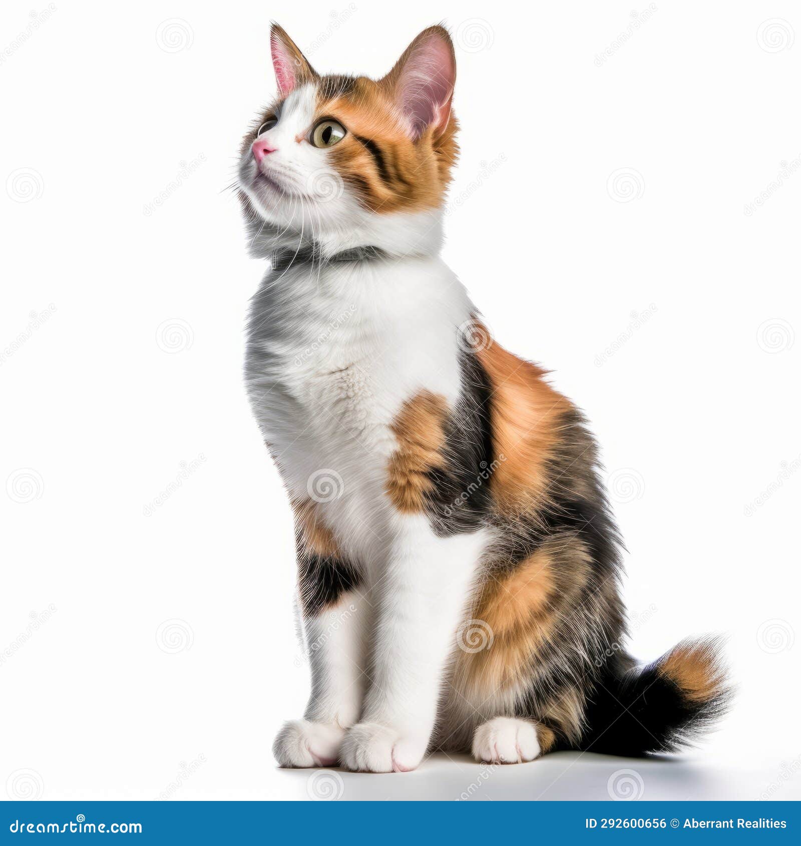 Calico Cat Sitting Watercolor Pet Portrait Illustration Hand Painted ...