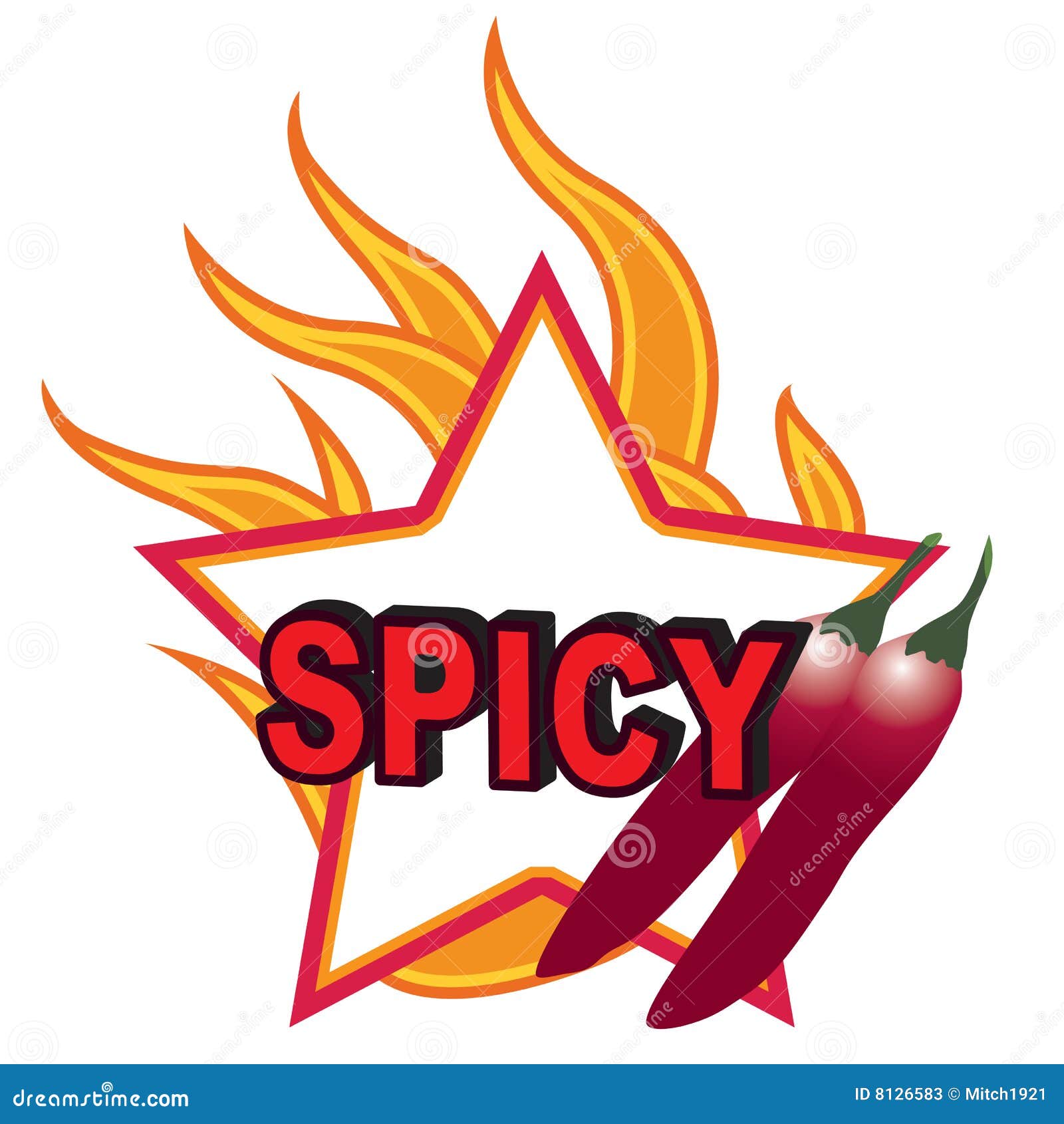 Caliente y picante ilustración del vector. Ilustración de muestra - 8126583