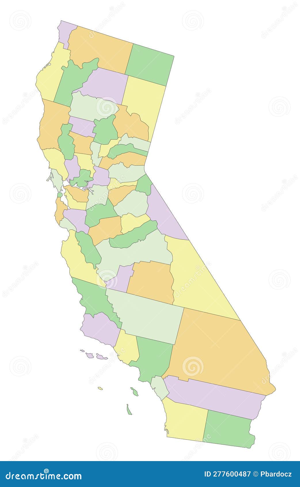 California - Detailed Editable Political Map With Labeling. Vector ...
