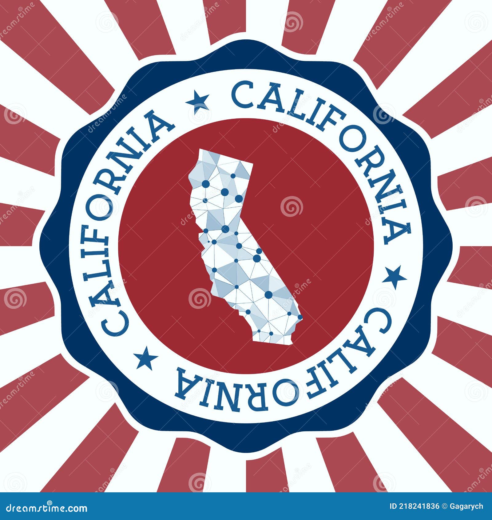 California Badge. stock vector. Illustration of concept - 218241836