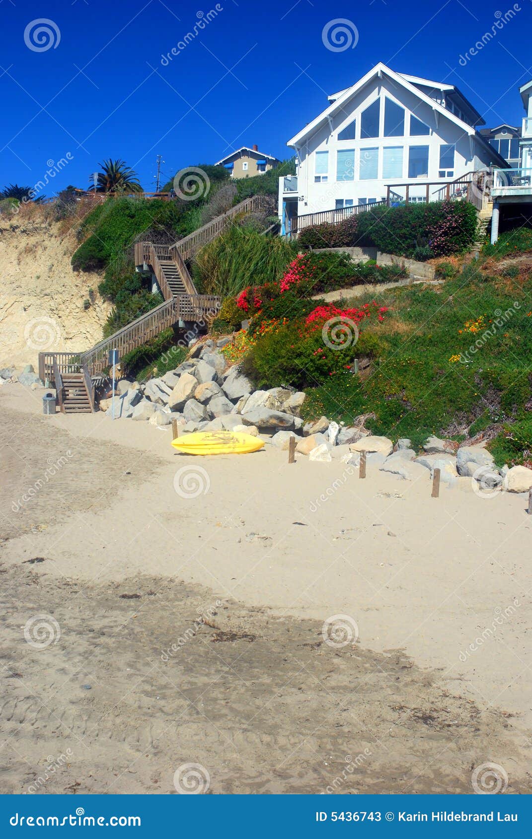 California Beach House stock image. Image of boat, seashore - 5436743