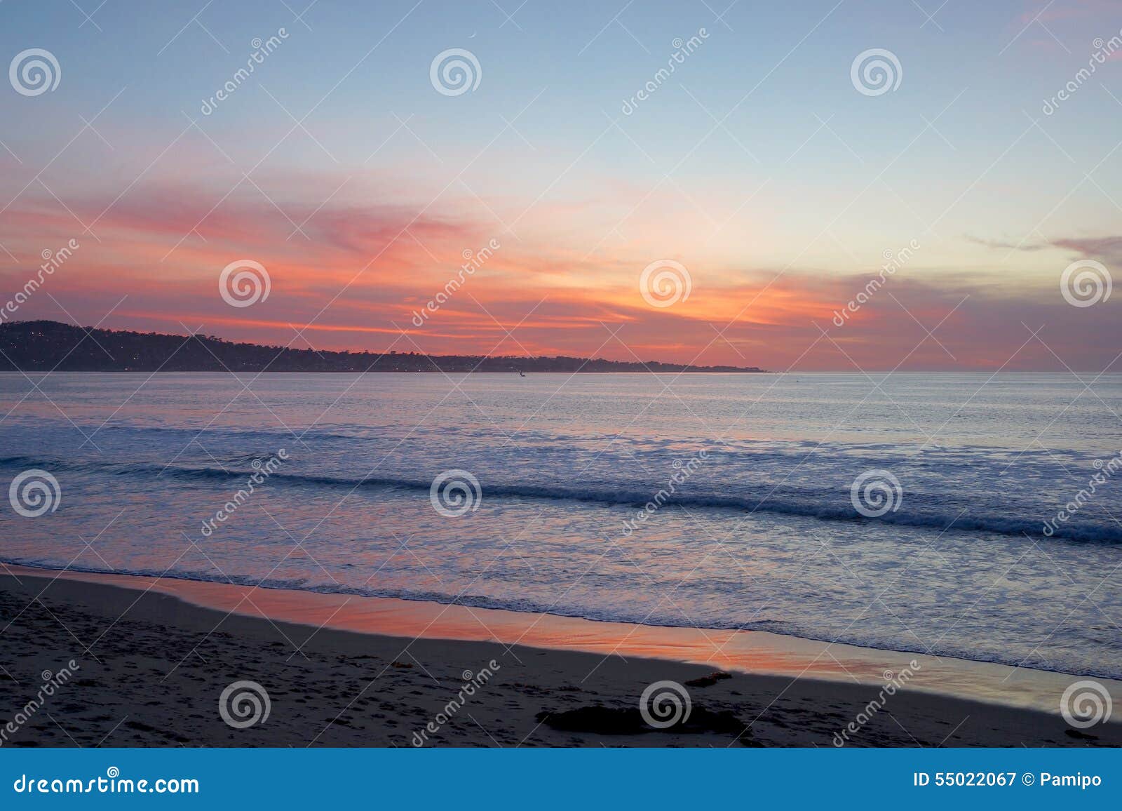 California beach sunset stock image. Image of sunset - 55022067