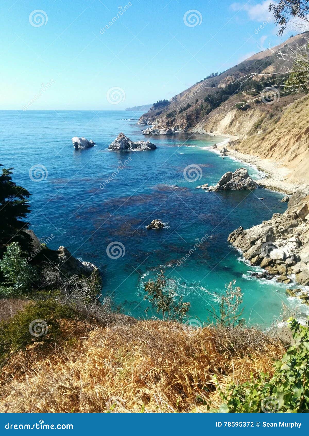California cliff lagoon stock photo. Image of cliff, right - 78595372