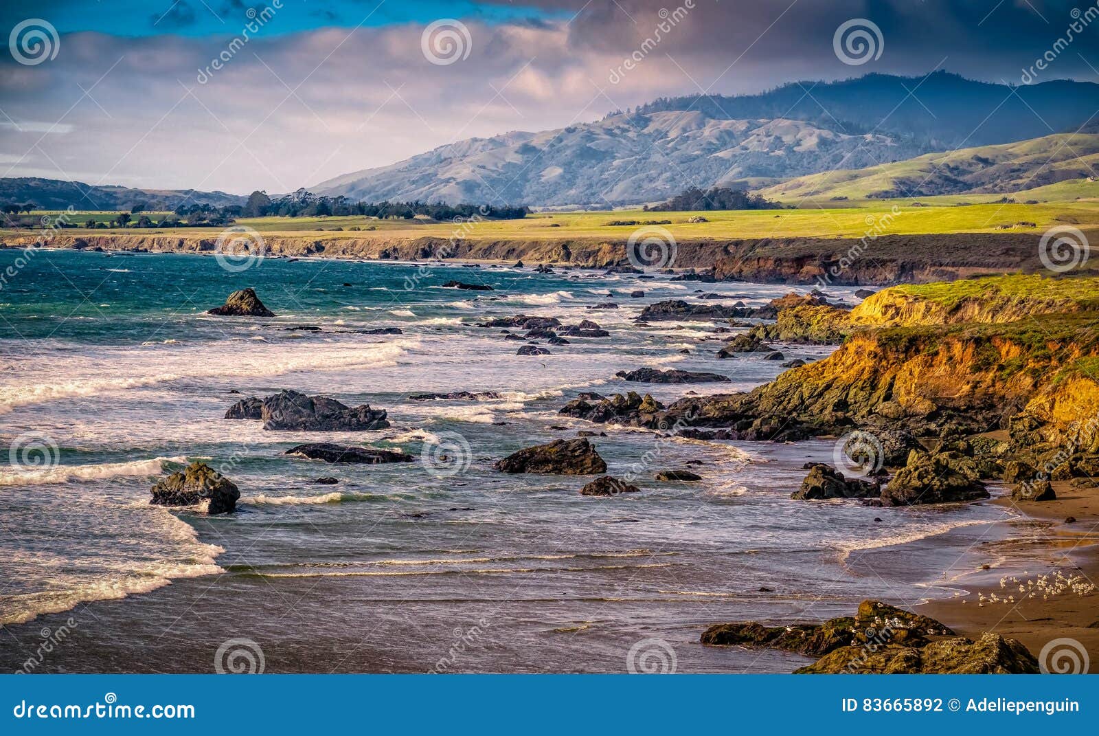 California Coast with Cliffs and Rocks Stock Photo - Image of dramatic ...