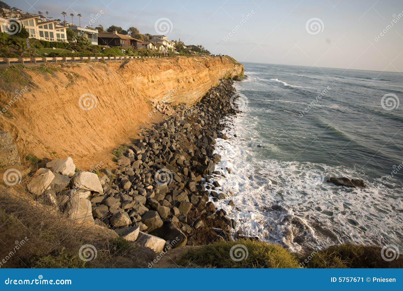 California Coastal Cliffs Sky Stock Image - Image of beach, paradise ...