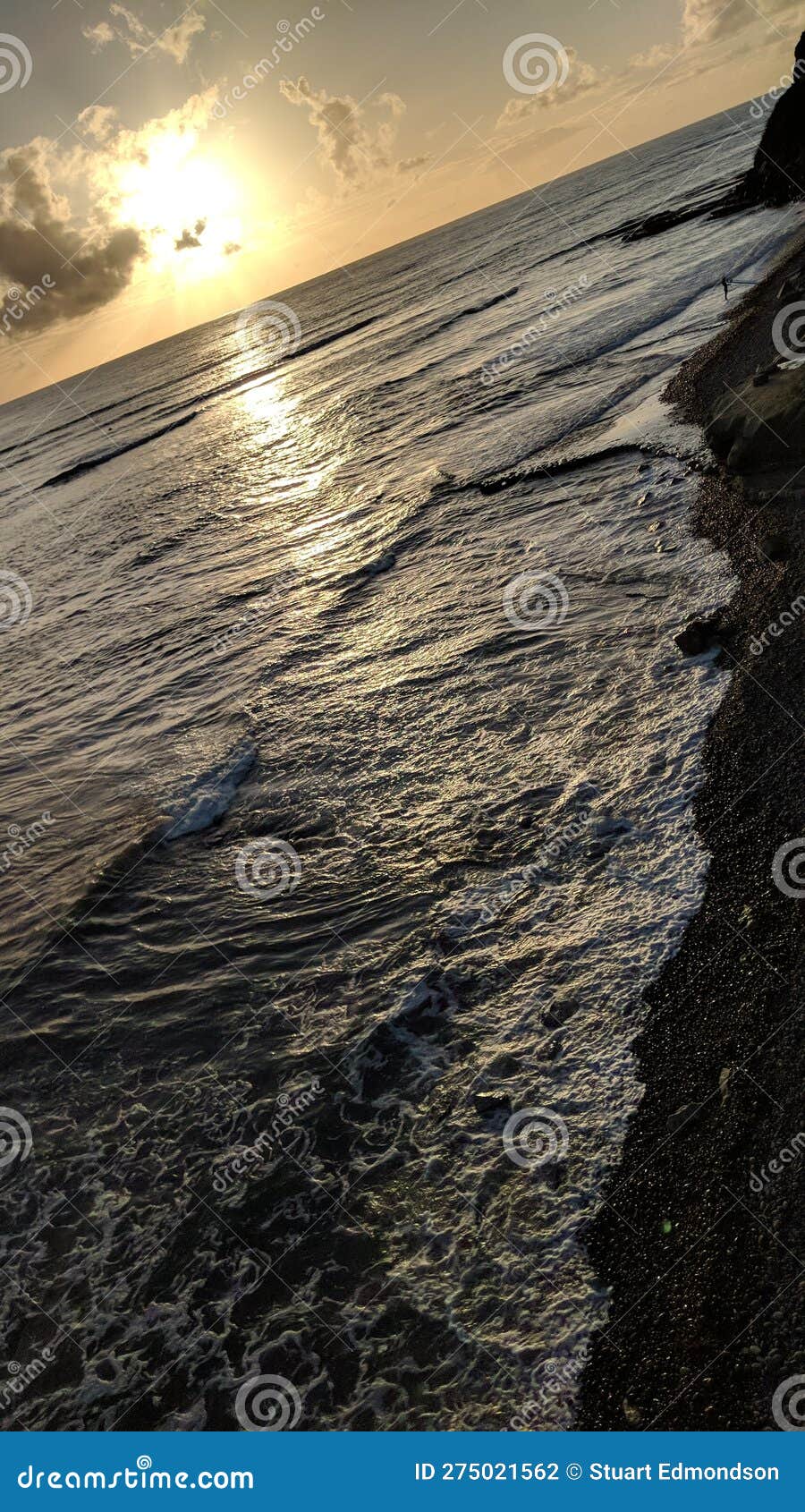 California Coastal Sunset Dutch Angle Stock Photo - Image of horizon ...