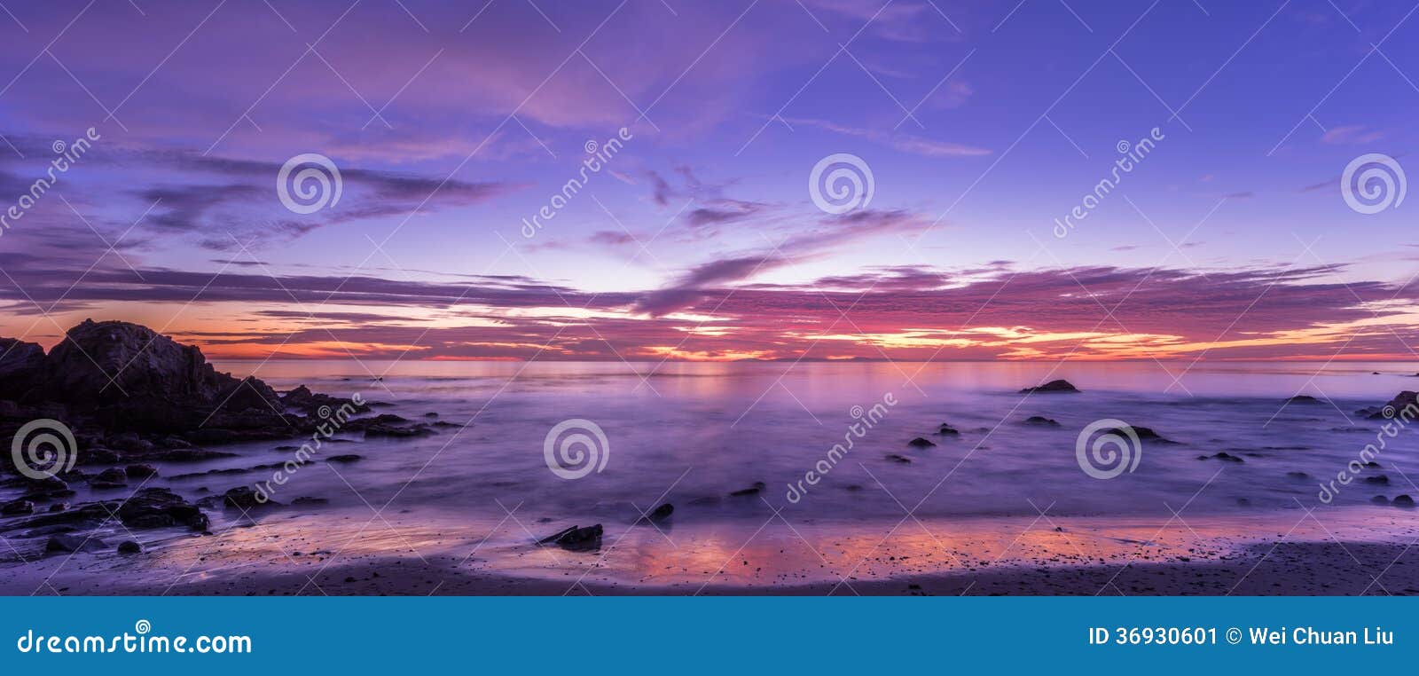 California Coastline Sunset Stock Image - Image of beach, seascape ...
