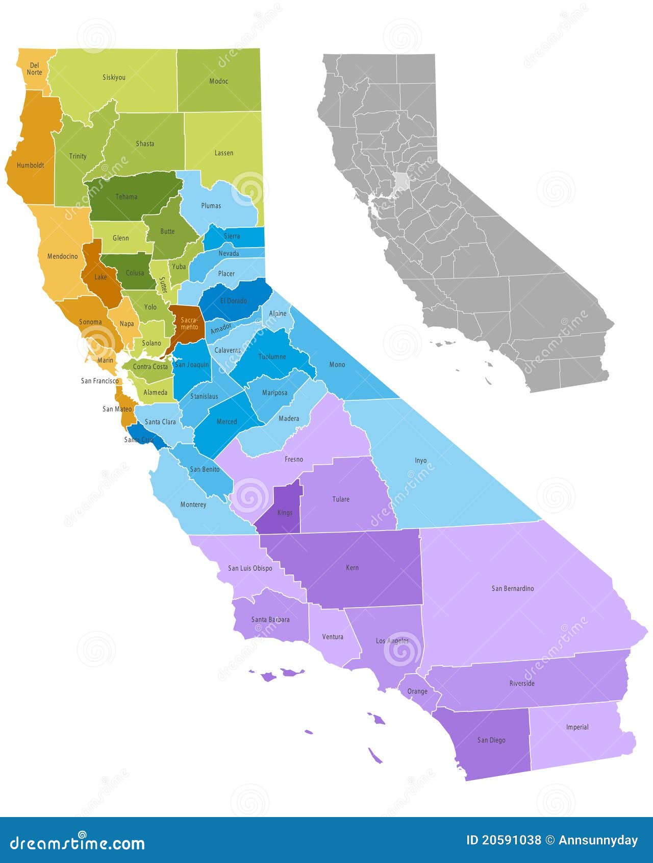 California counties stock vector. Illustration of counties - 20591038
