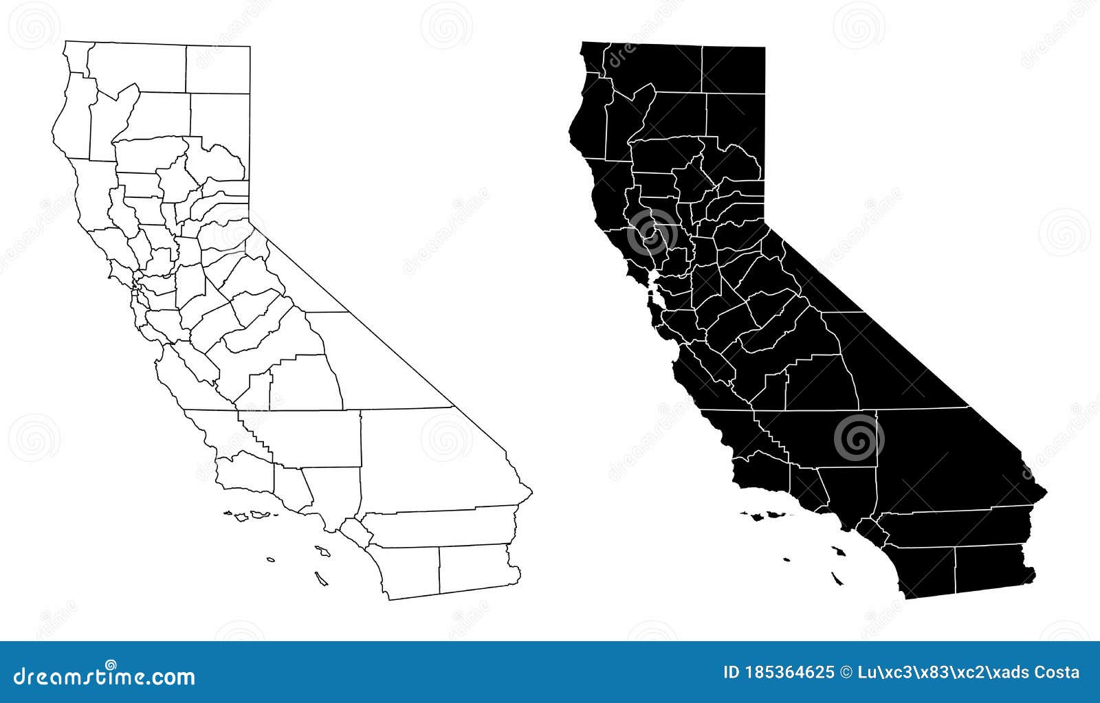 California county maps stock illustration. Illustration of fresno ...