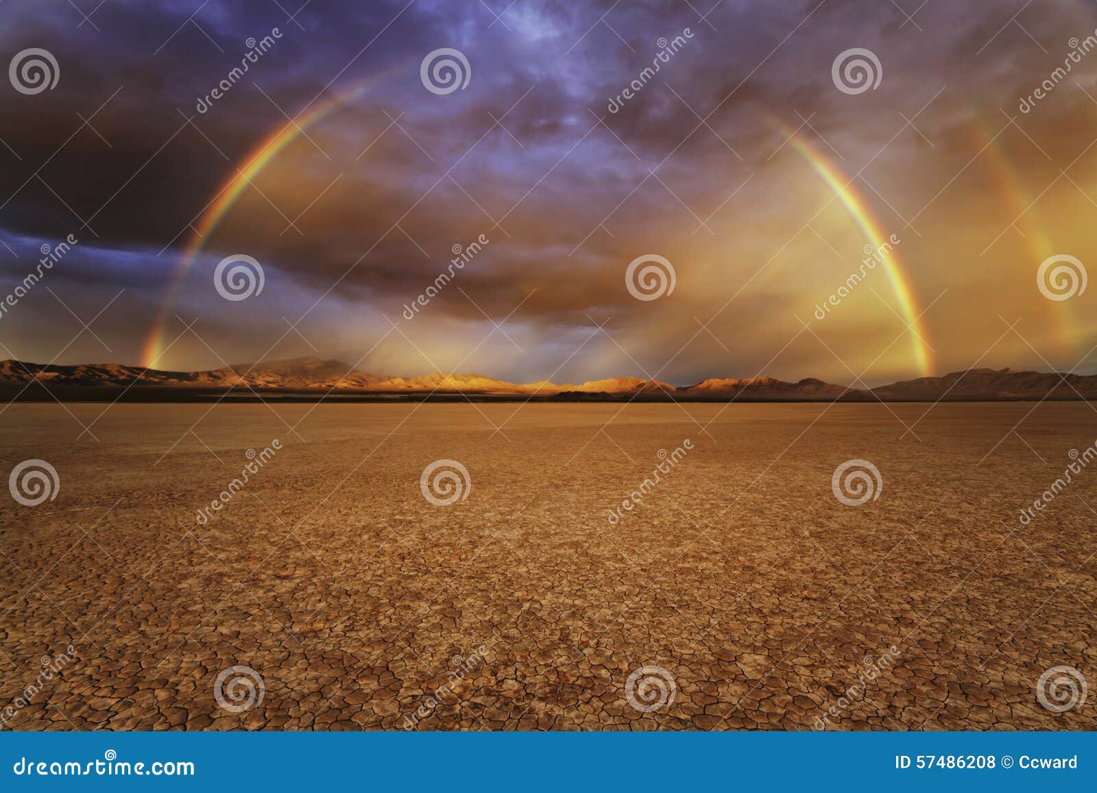 California Desert Rainbow stock photo. Image of weather - 57486208