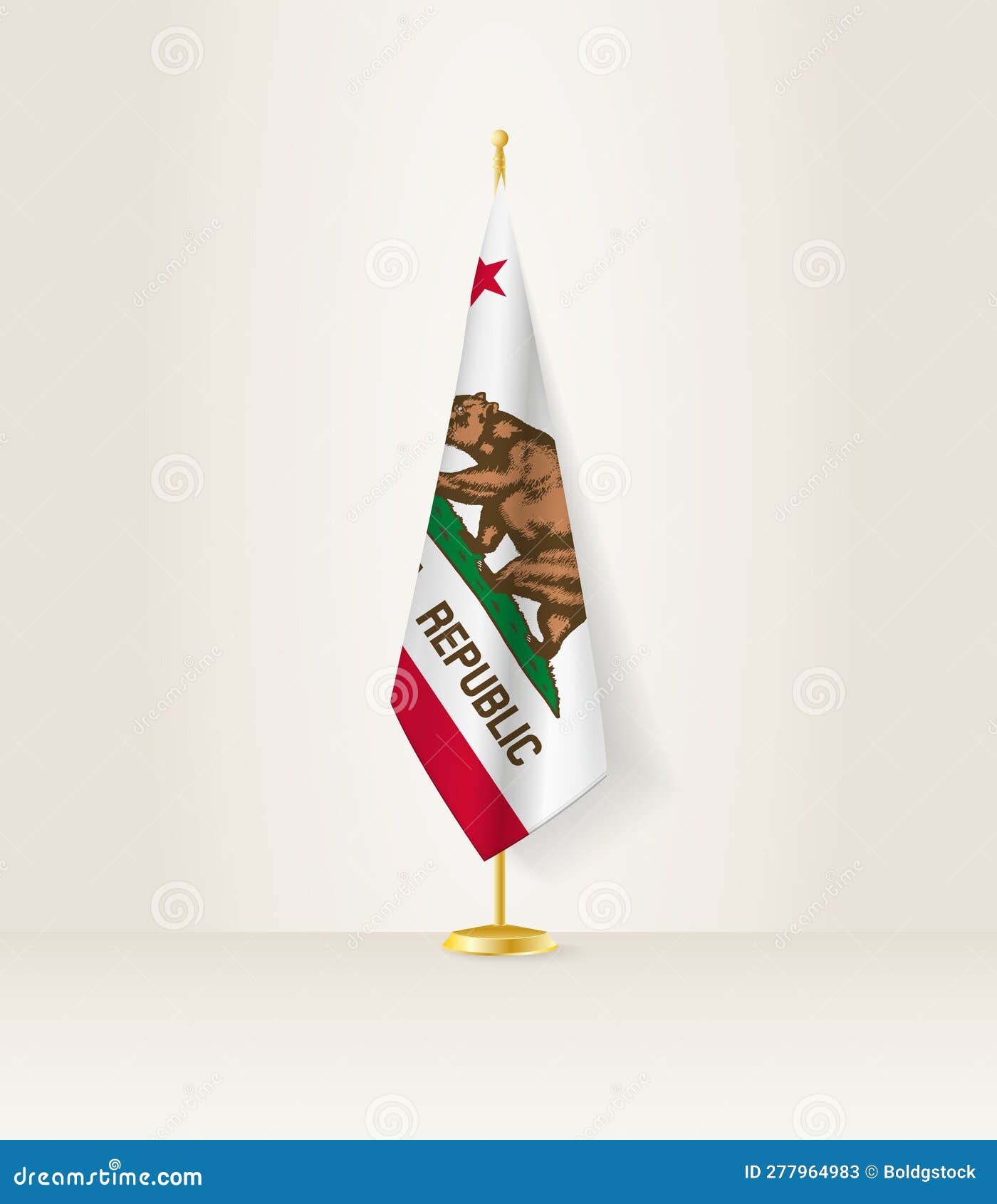 California Flag on a Flag Stand Stock Vector - Illustration of flag ...