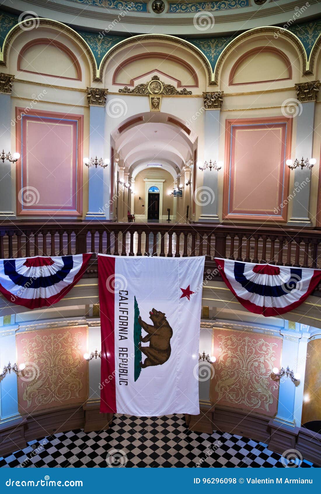 California Flag in State Capitol, Sacramento Stock Photo - Image of ...