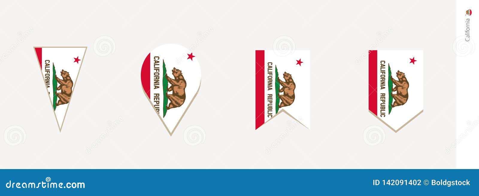 California Flag in Vertical Design, Vector Illustration Stock Vector ...