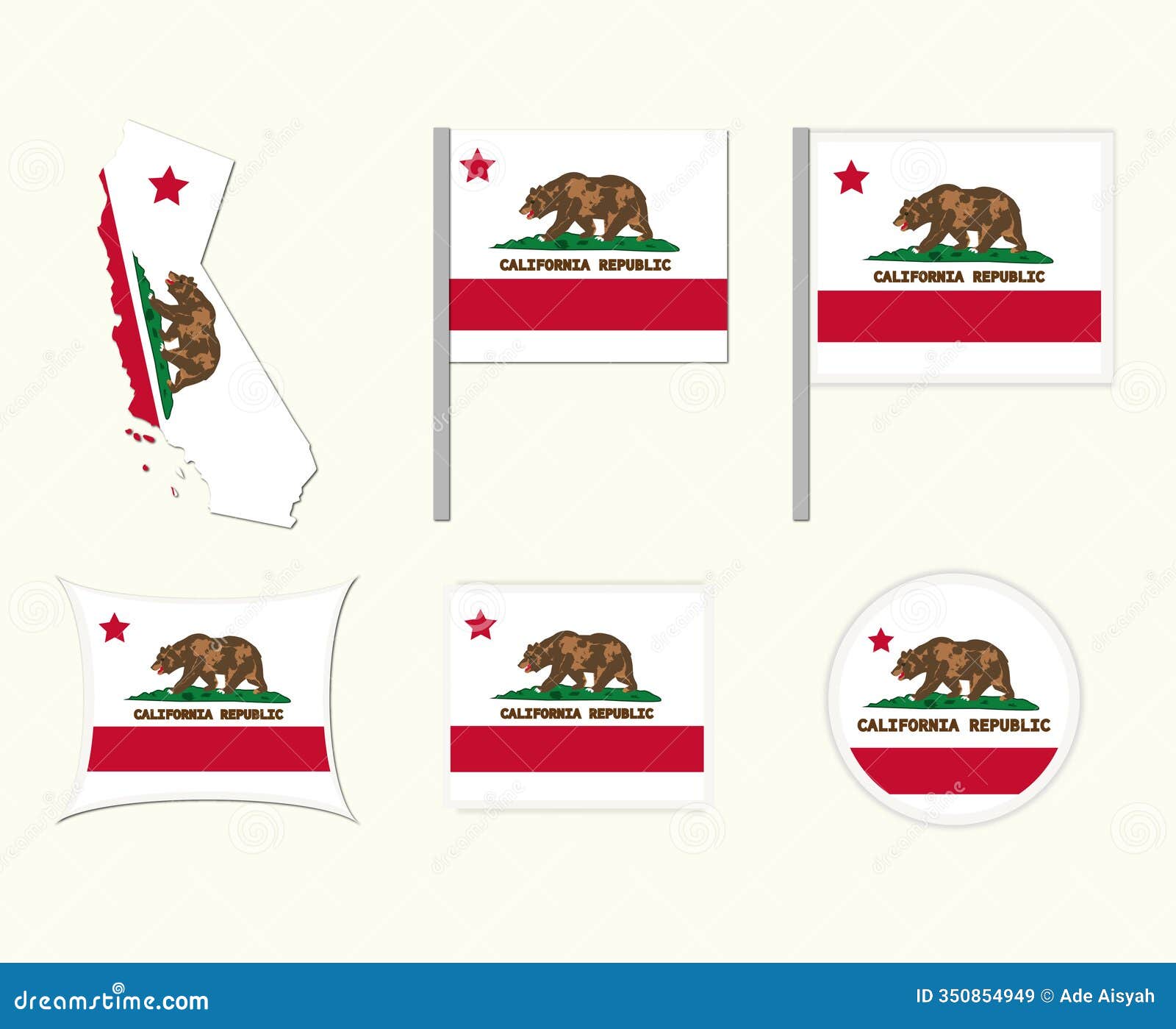 California And USA Flags Waving In The Wind On A Clear Day Royalty-Free ...